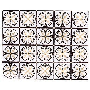 [Waterproof Tile Stickers - 20PCS Diagonal Self-Adhesive Floor Stickers for Living Room Decor - DIY Waterproof Floor Decoration Stickers]