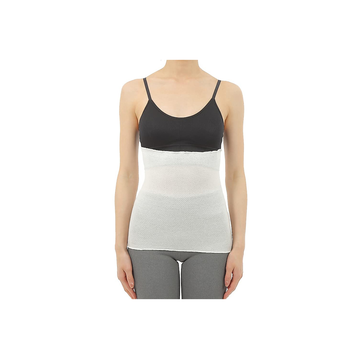 DuringVillage Belly Warmer Haramaki Thermal Underwear Top Cotton & Silk for Women Made in Japan (White,Medium)