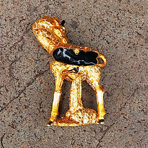 Waltz&F Hand Painted Enameled Giraffe mother and child Decorative Hinged Jewelry Animal Trinket Box Unique Home Decor