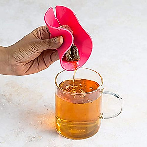 Primula Buddy Silicone Tea Bag Holder, Easy to Use and Mess-Free, Dishwasher Safe, 4.25-Inch, Honeysuckle