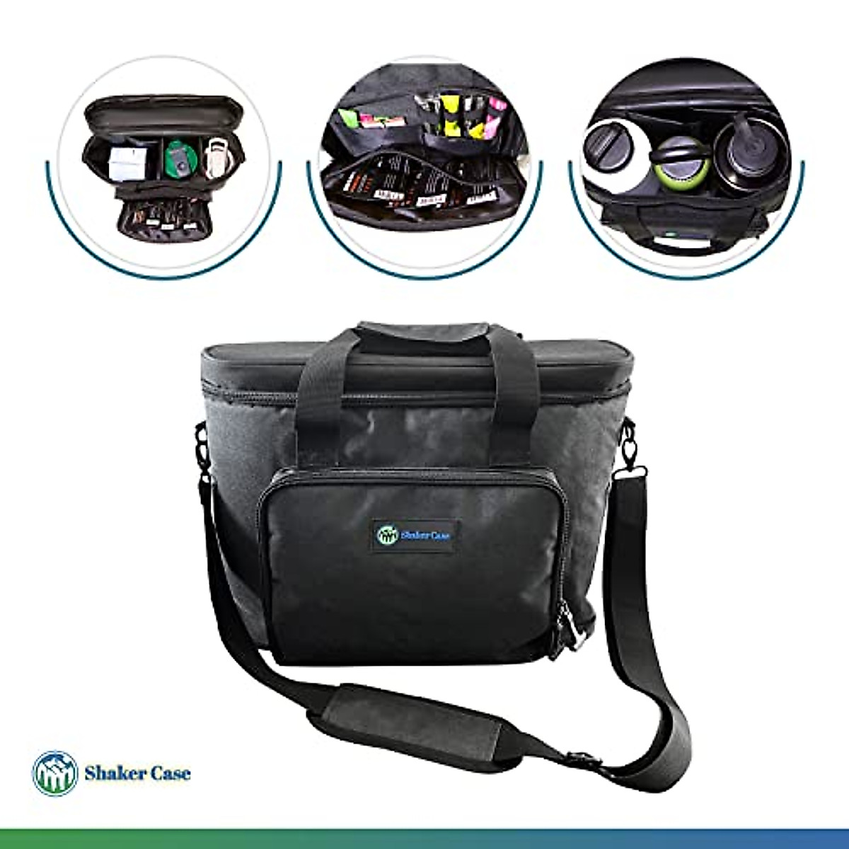 Insulated Cooler Bag - Soft Cooler Bag with Removable Dividers and Leakproof Stitching Fits up to 4 Large Tumbler Bottles - Rugged Cooler Tote Bag for Healthy Nutrition On-The-Go - Shaker Case