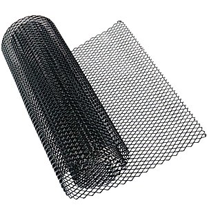 Modengzhe 40 x 13 inch Car Grill Mesh Sheet, Black Painted Aluminum Alloy Multifunctional Grille Mesh Roll, 6 x 12 mm Hexagon-Shape Grids
