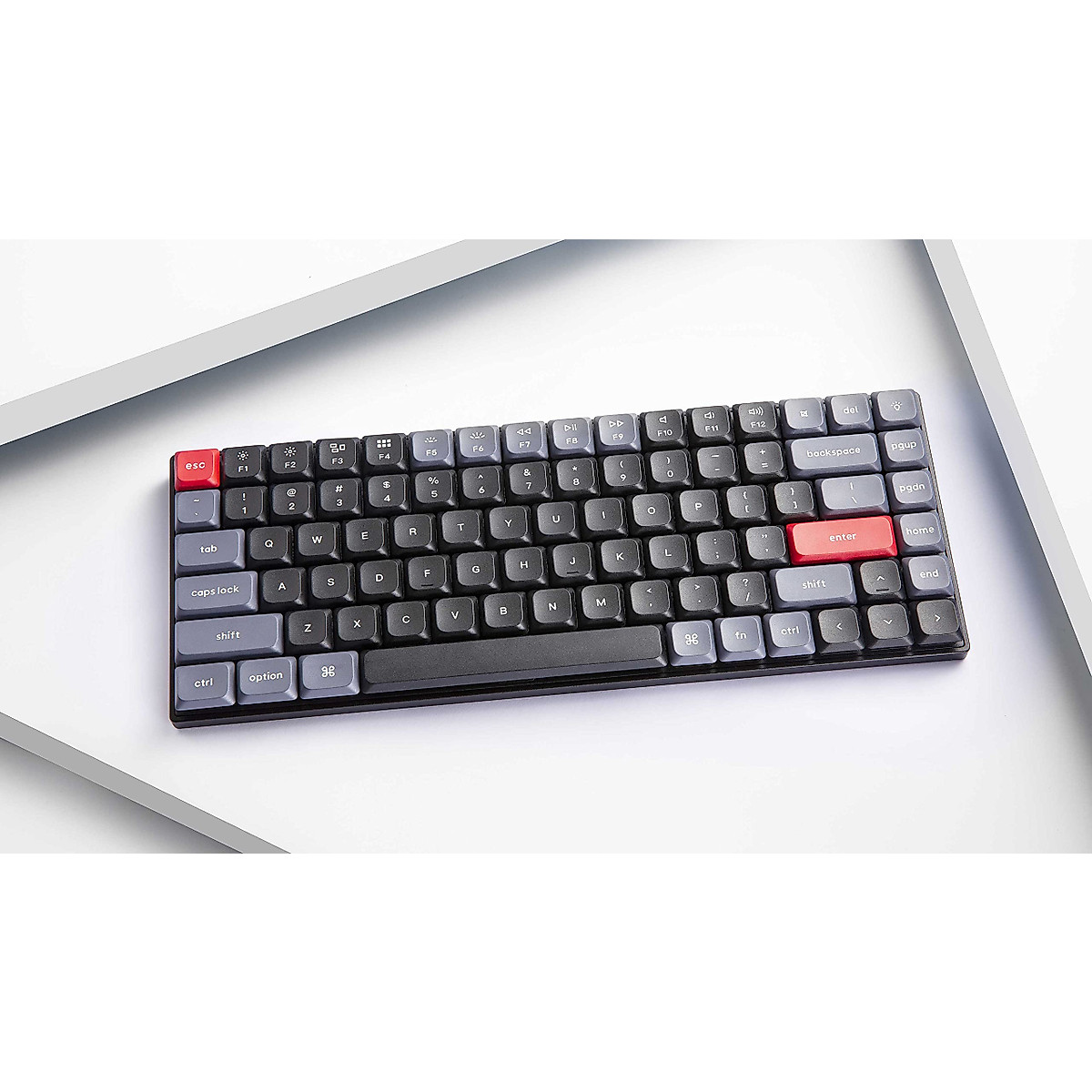 Keychron S1 Ultra-Slim QMK/VIA Custom Wired Mechanical Keyboard, 84 Keys 75% Layout Programmable Macros RGB Backlit CNC Aluminum Keyboard for Mac Windows, Low Profile Gateron Red Switch