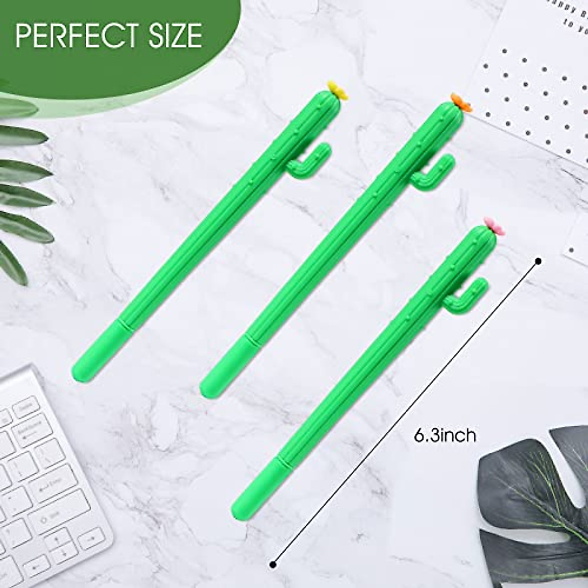 Keazexi- Cactus Shaped Roller Pens, Cactus Gel Ink Pens, Writing Pens,For School Home Office Stationery Store Kids Girls Gift.(30 Pieces)