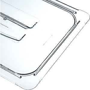 Carlisle FoodService Products 10230U07 StorPlus Half Size Polycarbonate Universal Handled Food Pan Lid, Clear