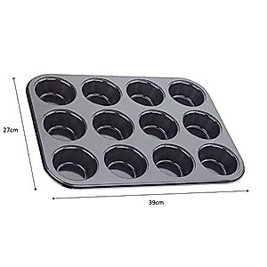 Tala Non Stick 12 Cup Bun Tin, Black