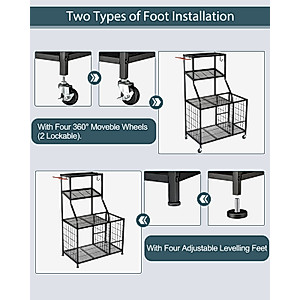 Weight Rack For Dumbbells Storage - Home Gym Storage Yoga Mat Storage Rack Workout Equipment Storage Rack for Kettlebells, Multifunction Exercise Equipment Gym Rack Organizer with Wheels and Hooks