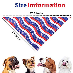 Yunison 5 Packs 4th of July Dog Bandanas Reversible Scarfts American Flag Independence Day Fireworks Pet Scarfs, Cat Bandanas for Small Medium Large Pets