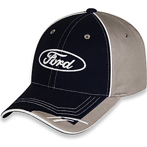 CFS Ford Racing Hat for Men - Blue Gray Ford Baseball Cap White Oval Logo