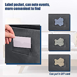 IHOMAGIC 2-Pack Under Bed Storage Bag, Zippered Clothes Storage Organizer with Handles - Storage Bins with Clear Pocket to Insert Label – for Clothing, Blankets, Towels 49L(Navy Blue/Dark Grey, S)