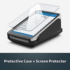 Protective Case and Screen Protector for Square Terminal Card Reader - Rubberized Hard Casing with Non-Slip Base and Tempered Glass (by Encased Products)