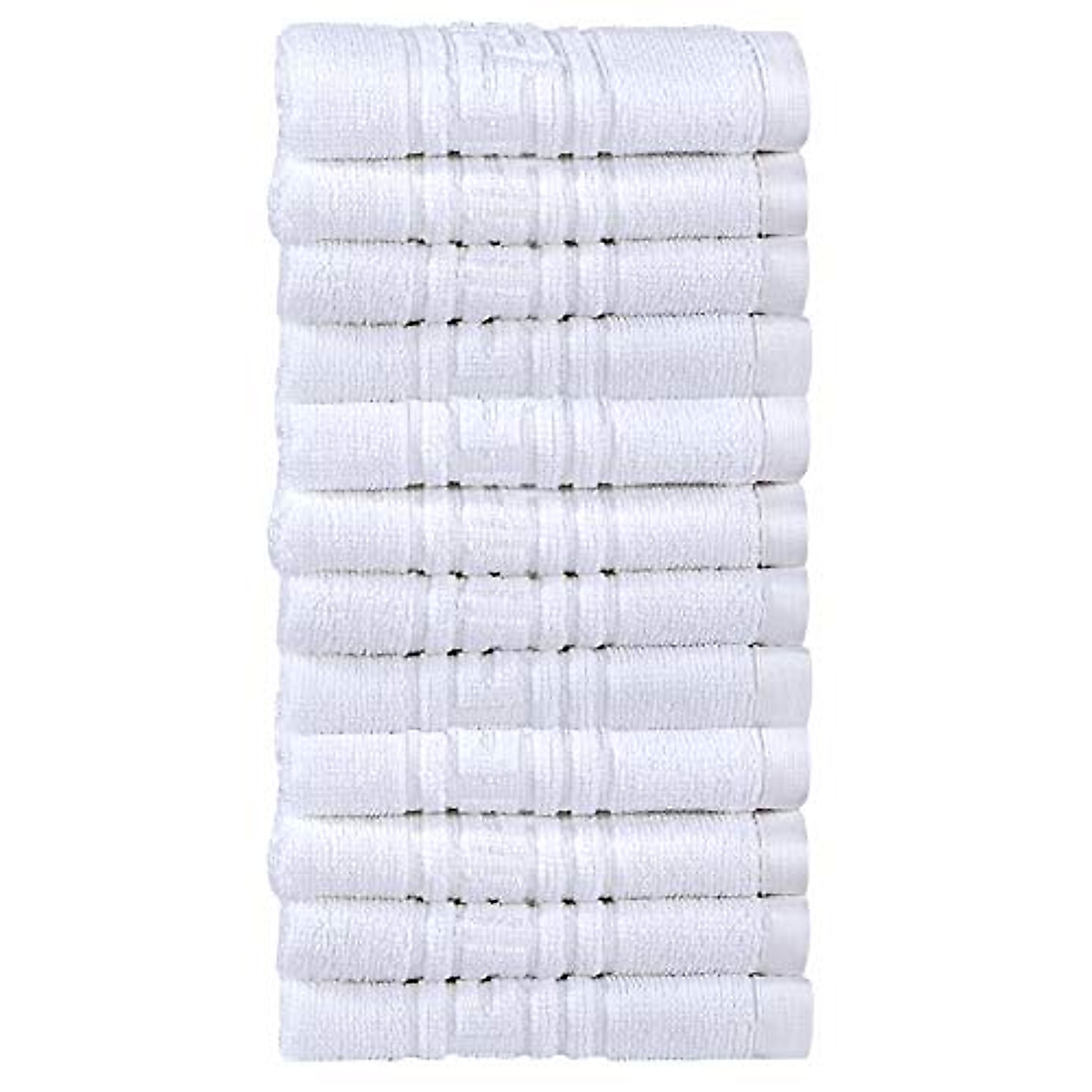 Quick Dry 100% Cotton Washcloth, Set of 12 - White