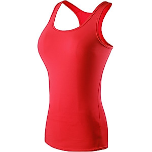 NELEUS Women's 3 Pack Compression Athletic Tank Top for Yoga Running,Green,Blue,Red,EU 2XL,XL