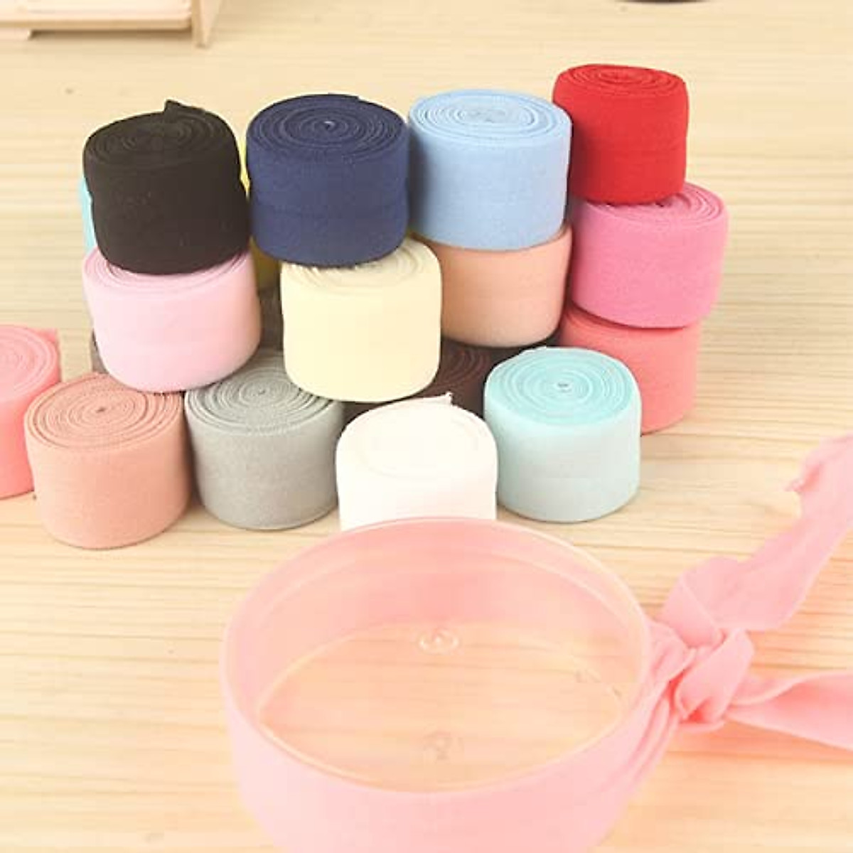 Sewing Ribbon, 5 Yards 25mm Elastic Band Multicolor Fold Over Spandex Elastic Ribbon for Sewing Lace Trim Waist Band Garment Accessory (Color : Gry)