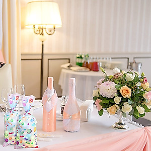 Outus 100 Pieces Cellophane Treat Bags Candy Bags Cand Lollipop Pattern Cello Bags with 150 Pieces Silvery Twist Ties for Chocolate Candy Snacks Cookies Birthday Party Favors, 11 x 5 Inches