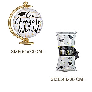 6Pcs Congrats Balloons for Graduation Decorations, Class of 2024 Congrats Grad Aluminum Foil Balloons for College High School Graduation Party 2024