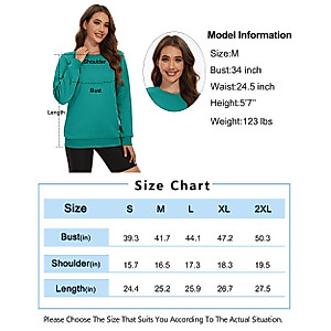 MAGCOMSEN Women's Pullover Crewneck Fleece Lined Sweatshirt Cozy Soft Cotton Winter Shirts Warm Long Sleeve Green XXL