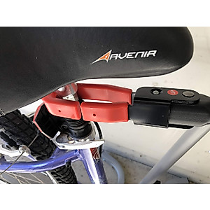 SPAREHAND Universal Adjustable Bike Frame Adapter for Rack Storage, Women's Bikes. Red Ends