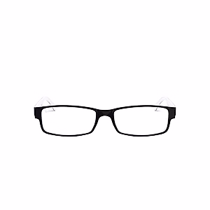 Ray-Ban RX5114 Rectangular Prescription Eyeglass Frames, Black On White/Demo Lens, 52 mm