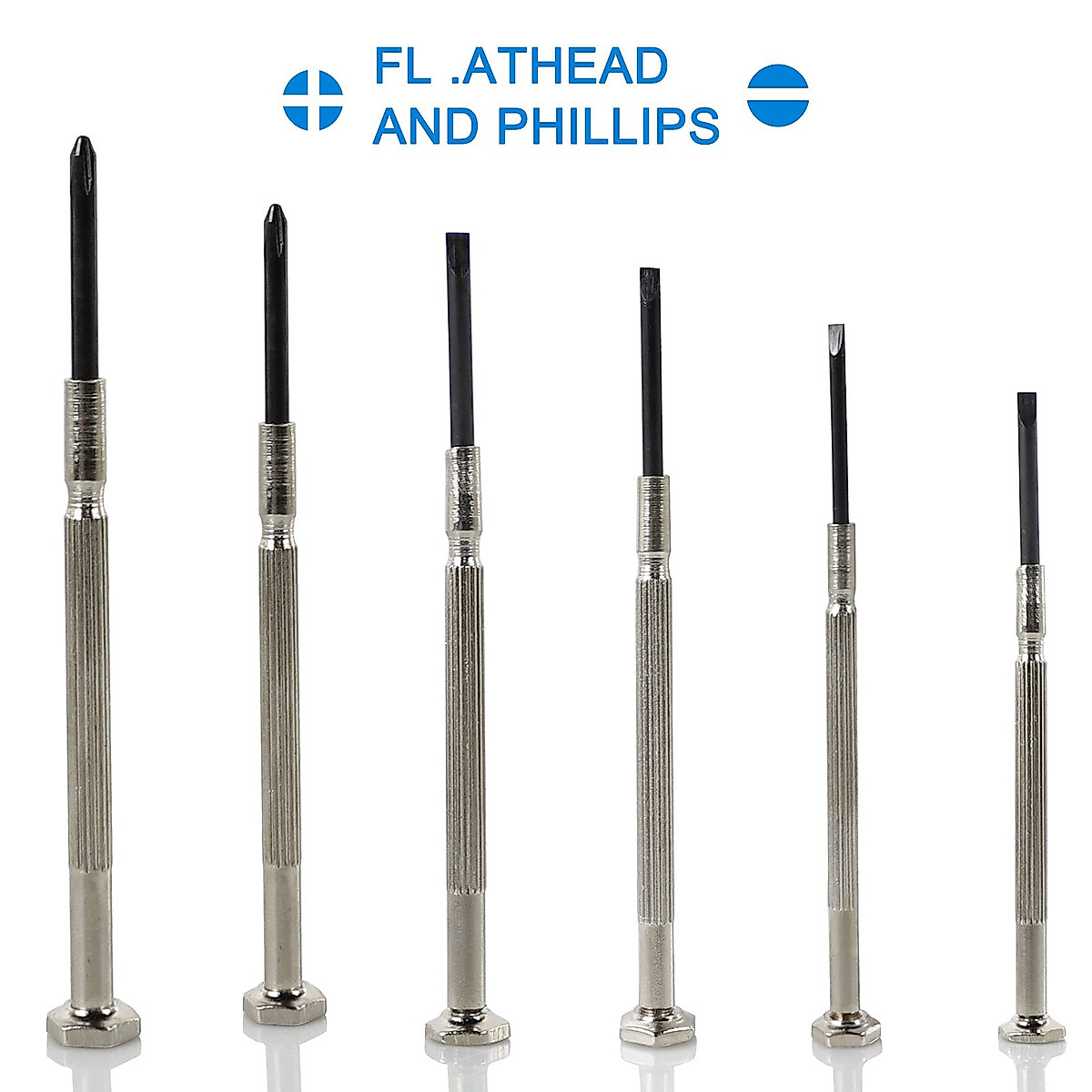 6 PCS Precision Screwdriver Sets, Eyeglass Repair Kit Screwdriver, Mini Screwdriver Set, Flat Head and Philips Head Screwdriver Sets, With 6 Different Sizes, Suitable For Watch, Electronic Repairs