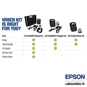 LABELWORKS Epson LW-PX300 Industrial Label Maker for Home and Office – Sticker Labels, Magnetic Tape Compatible, Only Uses 203 and 205 Shrink Tube Tapes, Portable Handheld Label Printer