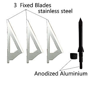 Hunting Broadheads, 3 Blades Archery Broadheads Screw-in Arrow Tips Compatible with Crossbow and Compound Bow(12 Pack) (Black)