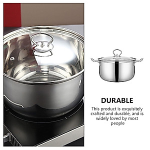 Ciieeo Stainless Steel Stockpot with Glass Lid Multipurpose Stock Pot Heavy Duty Soup Pasta Canning Pot Boiling Stew Induction Pot Nonstick Cooking Pot Sauce Pot 16cm