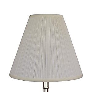 FenchelShades.com Lampshade 6.5" Top Diameter x 15" Bottom Diameter x 13" Slant Height Lampshade with 11" Brass Harp and Finial (Pleated Mushroom Cream)