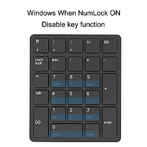 Wireless Number Pads, Numeric Keypad Numpad 26 Keys Portable 2.4 GHz Financial Accounting Number Keyboard Extensions 10 Key USB Keypad, PC, Desktop, Small Keyboard, Notebook (Black)