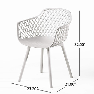 Christopher Knight Home Shawn Outdoor Modern Dining Chair (Set of 4), White