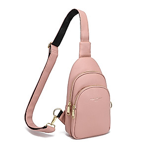 Haytijoe Antitheft Crossbody Bag for Women Travel Sling Bag Shouler Bag Fanny Packs Sling Purse(Pink)