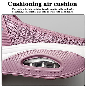 Ifuloves Air Cushion Slip Walking Shoes Slip for Women On Walking Shoes Orthopedic Diabetic Walking Shoes Women's Casual Shoes (Khaki,40)