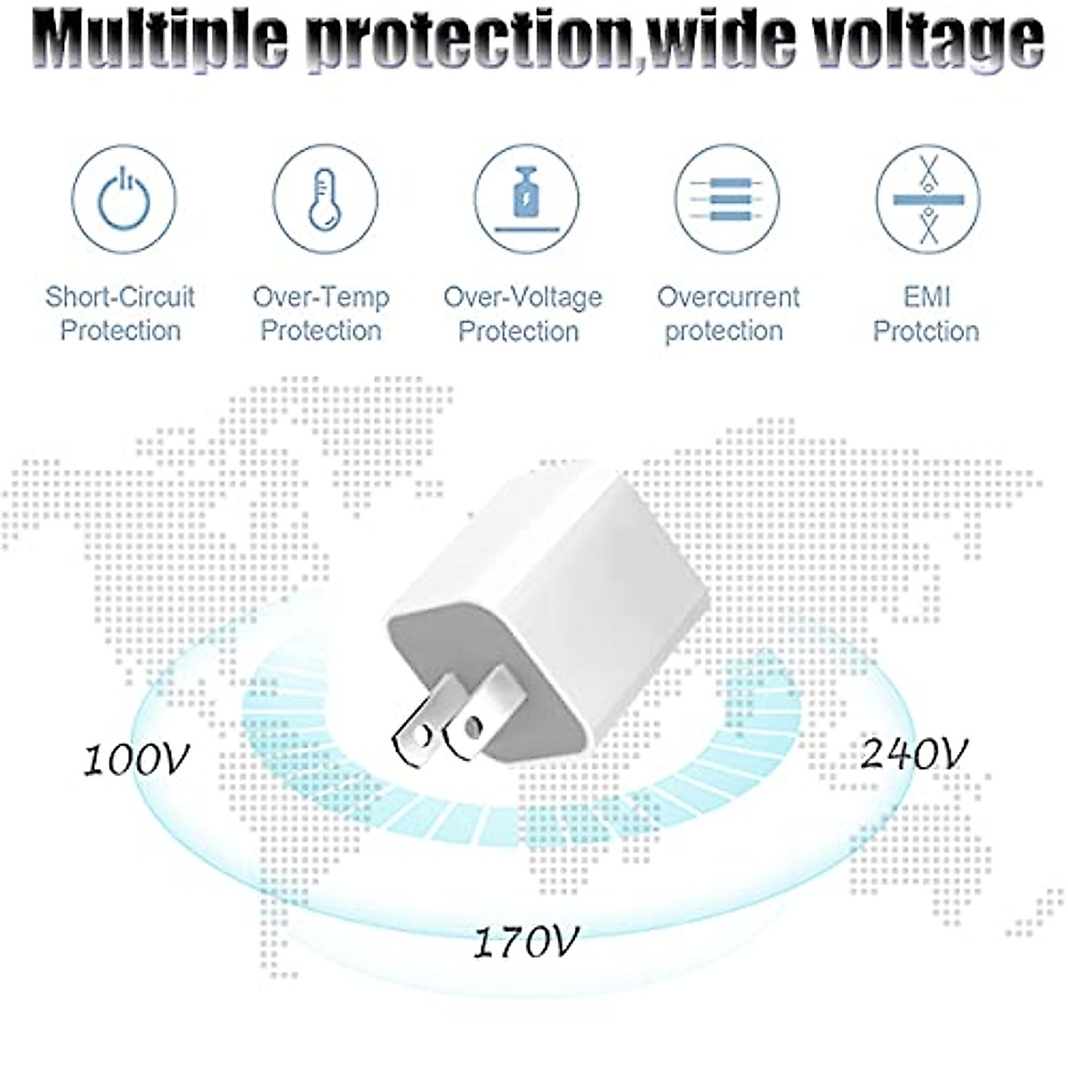 FANGBEN USB Wall Charger Block,4Pack USB Charger Plug Box Charging Cube Cell Phone Brick Compatible with iPhone Xr X Xs Xs Max SE 8 8 Plus 7 7 Plus 6 6s Plus 5 5S