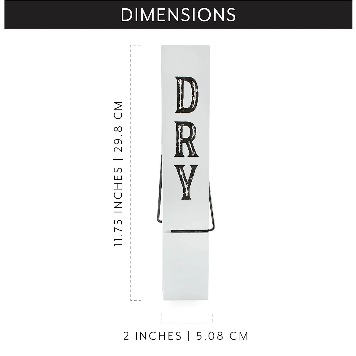 AuldHome Design Laundry Room Wall Art (Set of 3); Rustic Wood Clothespin Shaped Laundry Decor