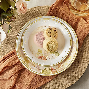 Kate Aspen Rustic Boho 9 in. Premium Paper Plates (350 GSM weight -Set of 16) - Perfect for Fall Weddings, Bridal Brunches, Bridal Showers, Baby Showers