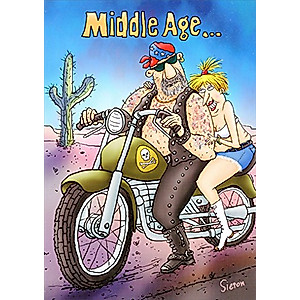 Middle Age Bikers Funny Birthday Card
