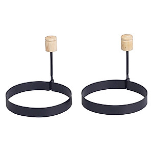 HIC Kitchen Non-Stick Fried and Poached Egg and Pancake Cooking Rings, Round Shaped, PFOA and BPA Free, Set of 2