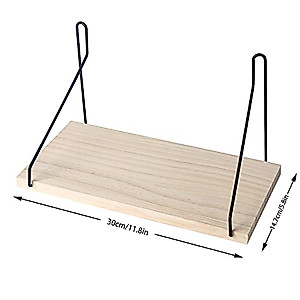 Floating Shelves Decorative Shelves Wooden Wall Mounted Shelf for Bedroom Living Room Kitchen and Office (Natural,11.8 in)