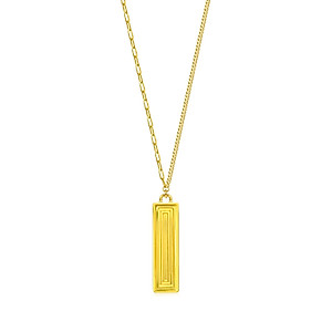 CHOW SANG SANG Dazzling Mirror Gold 999.9 24K Solid Gold Price-by-Weight Gold Simple Rectangle Necklace for Women 93401N (Approx. 0.21tael (~7.86g), 18.5", (47 CM))