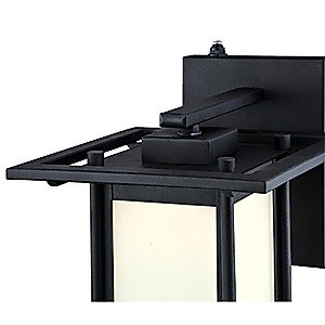 Westinghouse 6361100 Clarissa One-Light Led Outdoor Wall Fixture with Dusk to Dawn Sensor, Textured Black