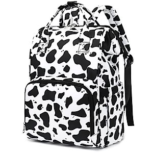 Xunteny Cow Print Women Laptop Backpack, College School Backpack Bookbag 15.6 Inch Computer Backpacks for Work Business Travel