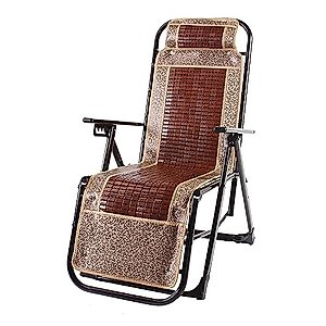 RUVOO Zero Gravity Chair Lounge Chair Bamboo Chair Folding Recliner Lunch Break Nap Backrest Seat Home Leisure Portable Adjustable Armchair for Beach Garden Folding Recliner Chair Patio Lounge Chair