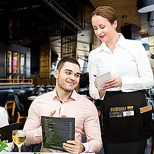 Avalon Kitchen Server Aprons Unisex Waist Aprons with 3 Pockets 24x12 Inches ­Waiter Waitress Apron Half Apron for Women