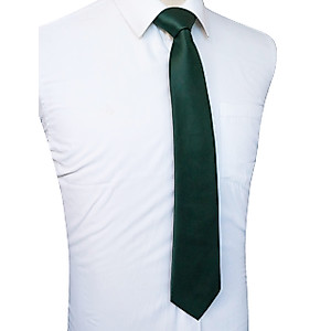JEMYGINS Dark Green Tie Silk Necktie for Men Business and Wedding