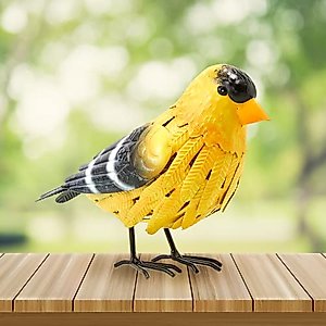 American Goldfinch Metal Garden Bird, Yard Sculpture Art- Large Realistic Standing Gold Finch Bird - Outdoor Fall, Winter, Spring, Summer Decoration- Decor - Perfect and Sympathy Gifts