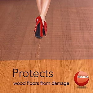 RESILIA - Clear Vinyl, Plastic Floor Runner/Protector for Hard Floors - Decorative, Dual Pad Pattern, (27 Inches Wide x 6 Feet Long)