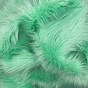 Ice Fabrics Faux Fur Fabric by The Yard - 60 Inches Wide Super Soft and Fluffy Shaggy Mohair Fur Fabric for Costumes, Apparel, Rugs, Pillows, Decorations and More - Mint - One Yard