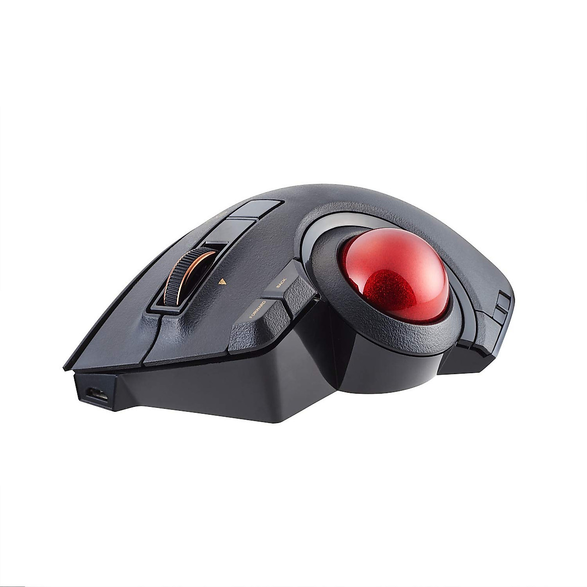 ELECOM EX-G Pro Trackball Mouse, Wired, Wireless, Bluetooth, Thumb Control, 8-Button Function, Ergonomic Design, Optical Gaming Sensor, Smooth Red Ball, Windows11, macOS (M-XPT1MRBK)
