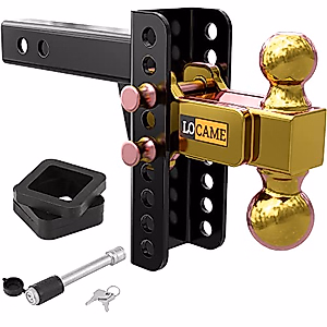 LOCAME Trailer Hitch, Fits 2-Inch Receiver, 6-Inch Drop/Rise Drop Hitch , Class 3 Tow Hitch for Heavy Duty Truck with Double Pins, LC0010