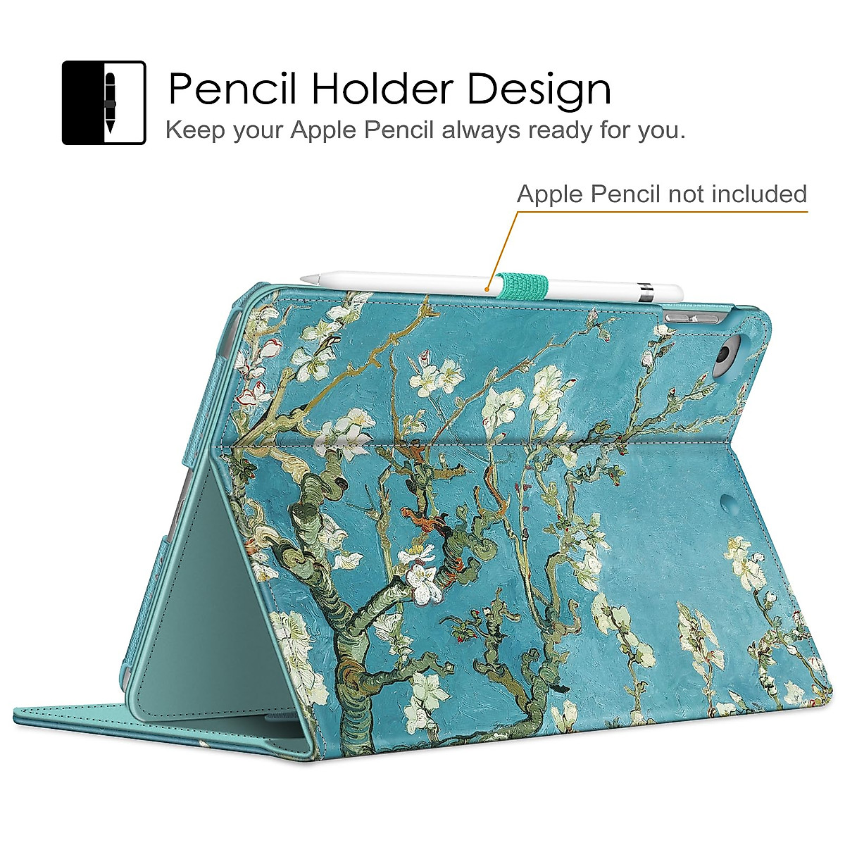 Fintie Case for iPad Mini 5th Generation 2019 / iPad Mini 4 (7.9 Inch) - [Corner Protection] Multi-Angle Viewing Smart Folio Cover w/Pocket, Pencil Holder, Auto Wake/Sleep, Blossom